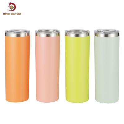 China 20oz Powder Coated Stainless Steel Vacuum Insulated Tumbler with BPA Free Lid for sale