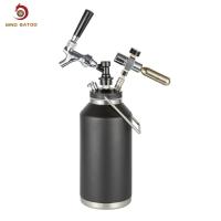 China 64oz 2L Vacuum Insulated Black Beer Growler Dispenser Tap Kit 30psi for sale