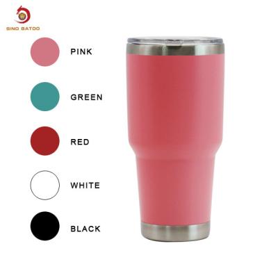 China 30oz Powder Coated Stainless Steel Insulated Tumbler with Lid Double Wall Vacuum for sale