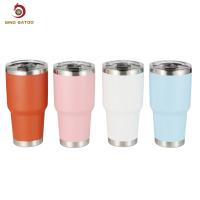 China 30oz Powder Coated Stainless Steel Insulated Tumbler with Lid Double Wall Vacuum for sale