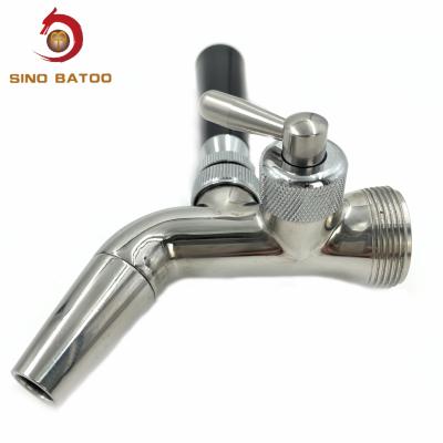 China Stainless Steel Homebrew Beer Keg Faucet Flow Control Forward Sealing 18/8 1-1/8-18 Thread for sale