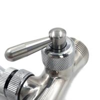 China Stainless Steel Homebrew Beer Keg Faucet Flow Control Forward Sealing 18/8 1-1/8-18 Thread for sale