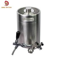 China Home Brew 5L Single Wall Pressurized Growler Tap System for sale