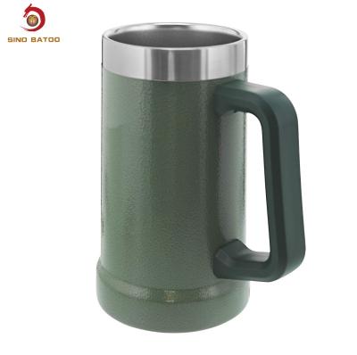 China FDA 24oz Vacuum Insulated Stainless Steel Beer Mug with Big Grip Handle for sale