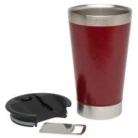 China FDA 16oz Double Wall Stainless Steel Beer Mug with Bottle Opener 18/8 Vacuum Insulated for sale