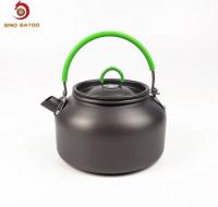 China Hard Anodized Aluminum Camping Kettle 0.8L Outdoor Tea Coffee Pot with Silicone Handle for sale