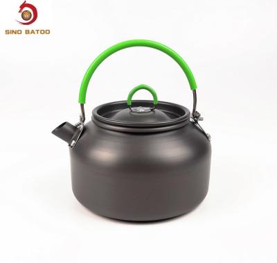 China Hard Anodized Aluminum Camping Kettle 0.8L Outdoor Tea Coffee Pot with Silicone Handle for sale