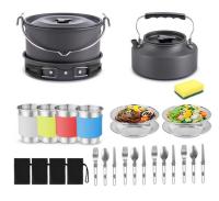 China Large Size Outdoor Cookware Set , 4 People Aluminium Camping Cook Set for sale