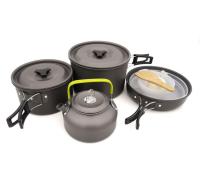 China 4-5 Person Outdoor Camping Cookware Set Hard Aluminum Alloy 8 Piece for sale
