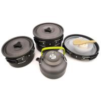 China 4-5 Person Outdoor Camping Cookware Set Hard Aluminum Alloy 8 Piece for sale