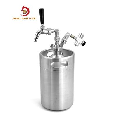China 4L Vacuum Ball Lock Mini Keg CO2 Pressurised Soda Keg Dispenser 30psi for sale