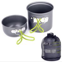 China FDA Camping Cookware Set Mini Stove 2 Pots Stainless Steel Cup 16oz Outdoor Backpacking for sale