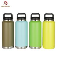 China 36oz Black Vacuum Insulated Growlers With Grip Handle for sale