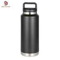 China 36oz Black Vacuum Insulated Growlers With Grip Handle for sale