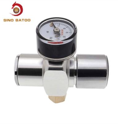 China 0-30 PSI Mini CO2 Regulator Beer Aluminium Low Pressure Single Gauge 16g Cartridge for sale