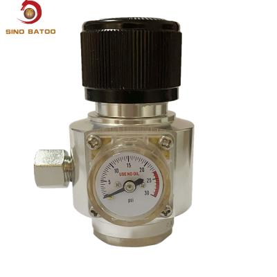 China Aluminum CO2 Mini Gas Regulator 1.8K Burst Valve 0-25 PSI for Beer Keg Dispensing for sale