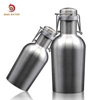 China 1.5L 2L Double Wall Vacuum Insulated Stainless Steel Beer Growler Swing Top for sale
