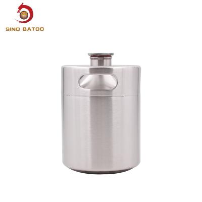 China Custom Logo 64oz Food Grade Stainless Steel Wine Keg 2L Single Wall for sale
