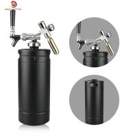 China 128oz 3.8L Pressurized Mini Keg with 30PSI Adjustable Regulator Stainless Steel Beer Dispenser for sale