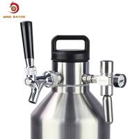China 128oz 3.8L Stainless Steel Insulated Beer Growler Dispenser with 30psi CO2 Regulator for sale