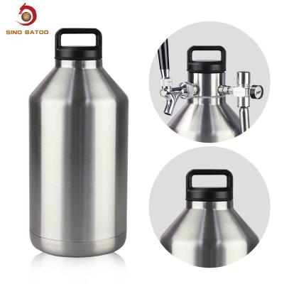 China 128oz 3.8L Stainless Steel Insulated Beer Growler Dispenser with 30psi CO2 Regulator for sale