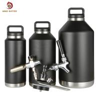 China 64oz Vacuum Insulated Beer Growler Dispenser 30psi CO2 Keg Portable Stainless Steel for sale