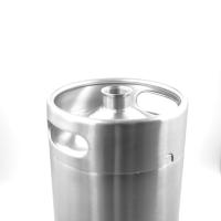 China 18/8 Stainless Steel 10L Countertop Beer Keg with Rim Handle Dimple Design for sale