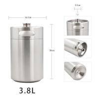 China 128oz 4L Stainless Steel Insulated Mini Keg for Beer Double Wall Vacuum for sale