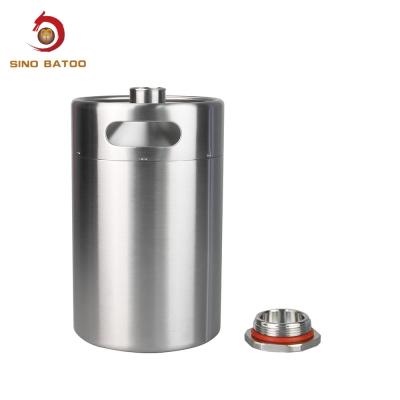 China 128oz 4L Double Wall Vacuum Insulated Stainless Steel Mini Keg Growler for Beer for sale