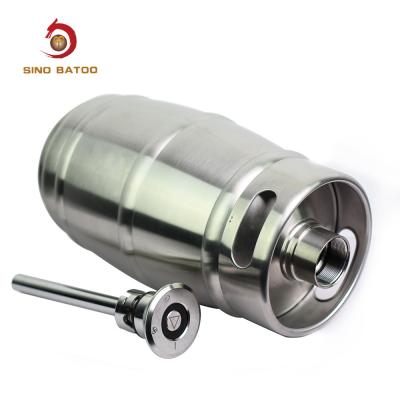 China Custom Logo 5L Stainless Steel Mini Beer Keg Double Wall Vacuum Ball Lock Party Keg 304 for sale