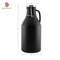 China 64oz Black Double Wall Flip Top Beer Growler for sale