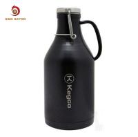 China 64oz Black Double Wall Flip Top Beer Growler for sale