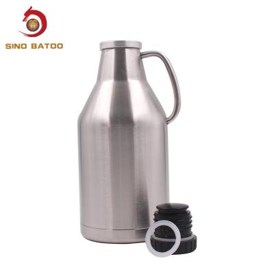 China 64oz Stainless Steel Vacuum Insulated Beer Growler 18/8 BPA Free Lid 24H Cold Retention for sale