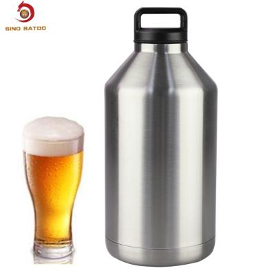 China 128oz One Gallon Vacuum Insulated Stainless Steel Growler with BPA Free Lid 18/8 for sale