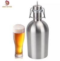 China 1.5L 2L Double Wall Vacuum Insulated Stainless Steel Beer Growler Swing Top for sale