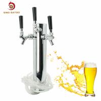 China 304 Stainless Steel 3 Faucet Draft Beer Tower 3x12 Inch Brushed Finish for sale
