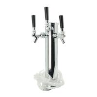 China 304 Stainless Steel 3 Faucet Draft Beer Tower 3x12 Inch Brushed Finish for sale
