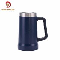 China 24oz Double Wall Stainless Steel Beer Mug with Handle Vacuum Insulated 304 for sale