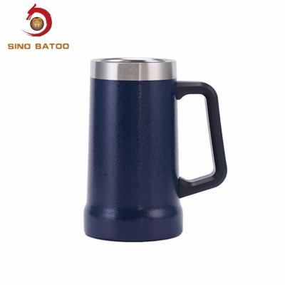 China 24oz Double Wall Stainless Steel Beer Mug with Handle Vacuum Insulated 304 for sale