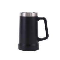 China 24oz Double Wall Stainless Steel Beer Mug with Handle Vacuum Insulated 304 for sale