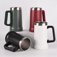 China 24oz Double Wall Stainless Steel Beer Mug with Handle Vacuum Insulated 304 for sale