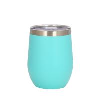 China 12oz Double Wall Stainless Steel Glitter Rainbow Wine Tumbler Insulated Stemless Cup with Lid for sale