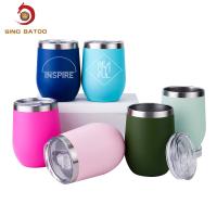 China 12 oz Stainless Steel Insulated Tumbler with Straw Double Wall Vacuum Wine Tumbler Custom Logo for sale