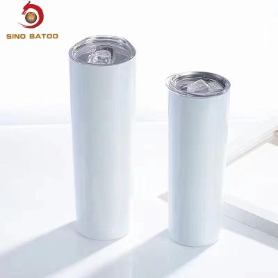 China White 20oz Vacuum Insulated Stainless Steel Tumbler Beer Pint Double Wall for sale