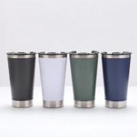 China 16oz Stainless Steel Stacking Cups Beer Tumbler with Bottle Opener 6.75x3.75in for sale