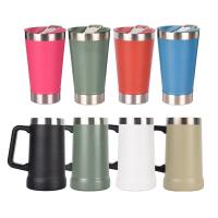 China 16oz Stainless Steel Stacking Cups Beer Tumbler with Bottle Opener 6.75x3.75in for sale