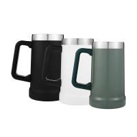 China 24oz Vacuum Insulated Stainless Steel Beer Tumbler with Handle 304 Inner for sale