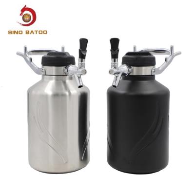 China 64oz Nitro Cold Brew Coffee Maker Matte Black Vacuum Growler with Pressurization Cap for sale
