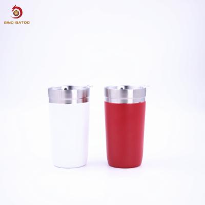 China Double Wall Stainless Steel Beer Mug 500ml Powder Coated Insulated Ceramic Finish for sale