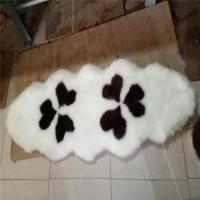 China Household Faux Black Sheepskin Floor Mats Wool Rug for sale